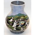Moorcroft large vase decorated with Puffins, fully marked and signed to ...
