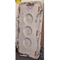A reclaimed US Navy aluminium ships submarine hatch/scuttle door 168x80cm.