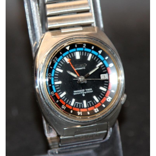 Vintage Seiko Navigator Timer gents automatic watch ref:6117-6410 ...