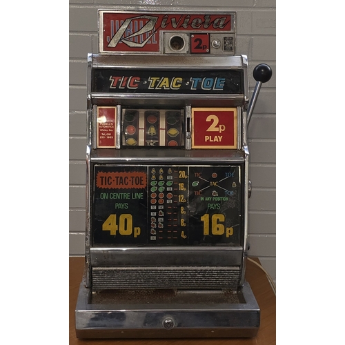 Vintage Jubilee Riviera Tic-Tac-Toe arcade slot machine. 2p play. No ...