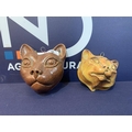 STUDIO POTTERY CATS HEADS
