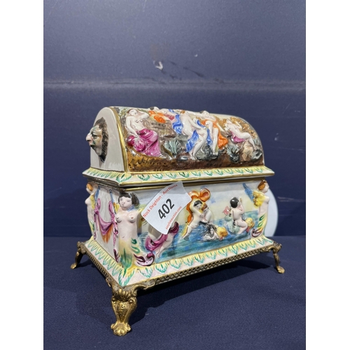 CHERUB PORCELAIN TRINKET BOX