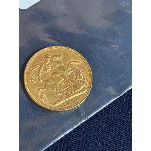 22KT 1907 GOLD SOVEREIGN 7.9G