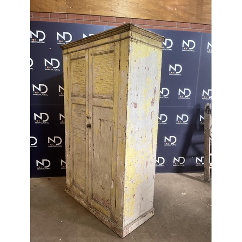 DISTRESSED PAINTED KITCHEN CUPBOARD