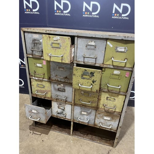 INDUSTRIAL PIGEON HOLE DRAWER UNIT
