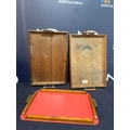 3 TREEN TRAYS