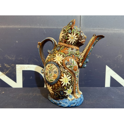 EARLY POTTERY CAT JUG