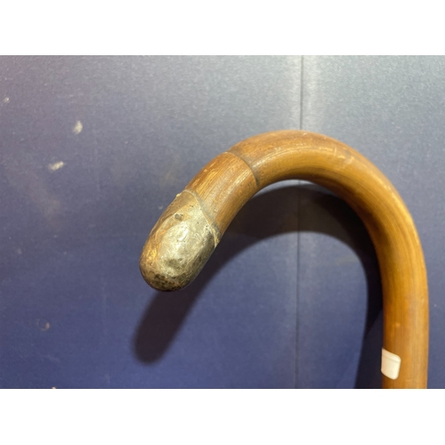 SILVER TOPPED WALKING CANE