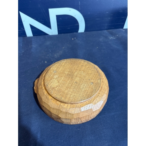 CARVED OAK MOUSEMAN BOWL