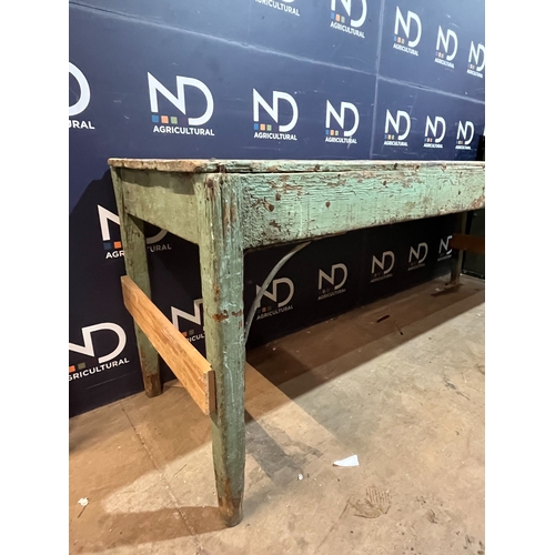 VICTORIAN PINE DISTRESSED PAINTED TABLE