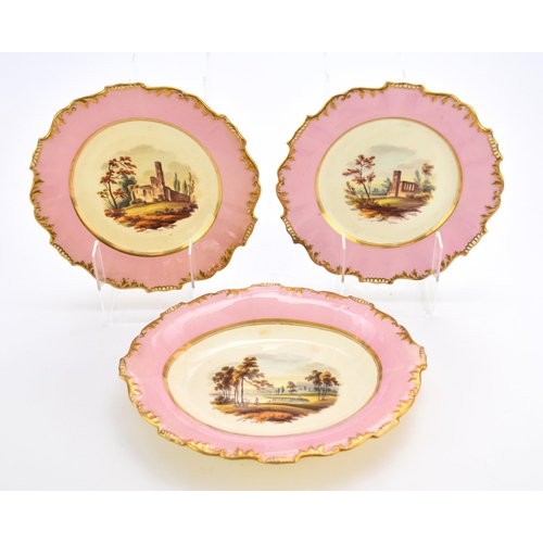 Two H&R Daniel dessert plates and matching dessert dish circa 1827 of ...