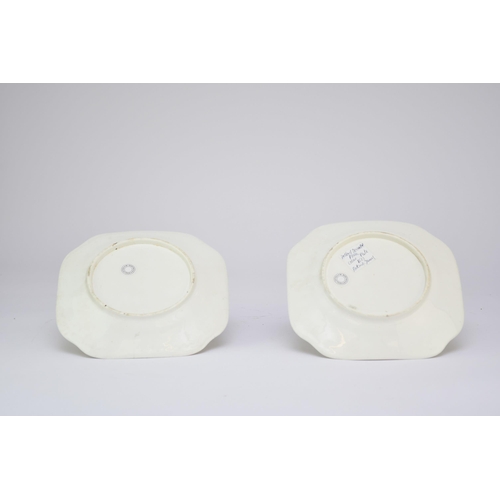 H&R Daniel - A pair of square porcelain cabinet plates, circa 1824 ...
