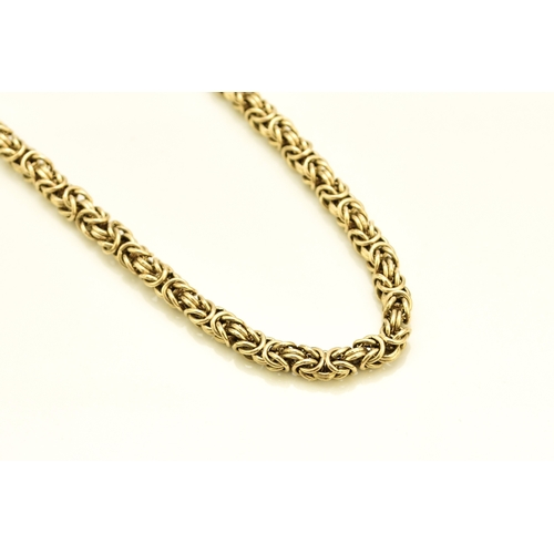 A 9ct gold chain necklace, the Kings link chain with lobster claw clasp ...