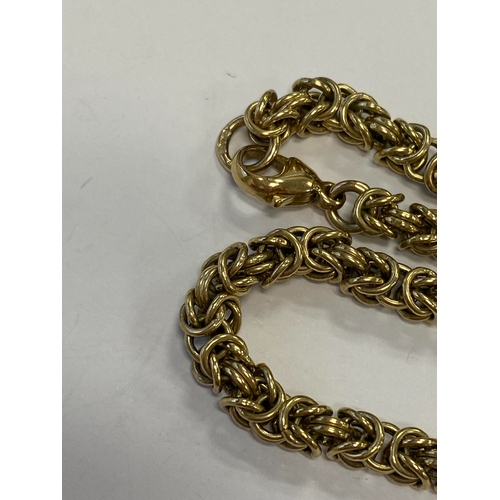 A 9ct gold chain necklace, the Kings link chain with lobster claw clasp ...