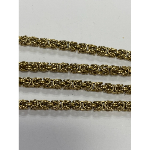 A 9ct gold chain necklace, the Kings link chain with lobster claw clasp ...