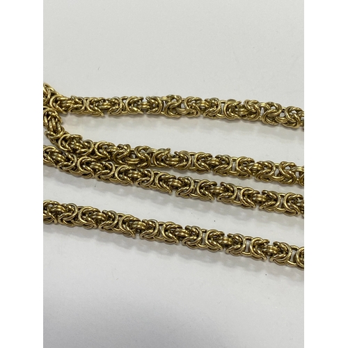 A 9ct gold chain necklace, the Kings link chain with lobster claw clasp ...