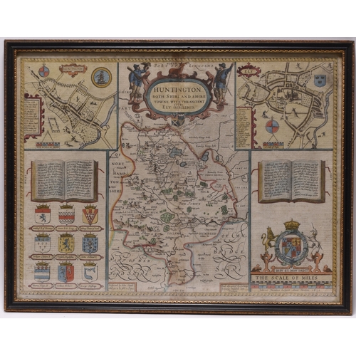 MAP OF HUNTINGDON. John Speed, sold by George Humbell, 1627 or later ...