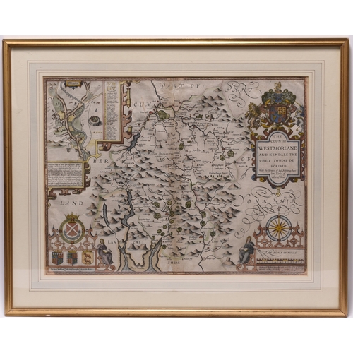 MAP OF WESTMORELAND and Kendale the Cheif Towne Described. John Speed ...