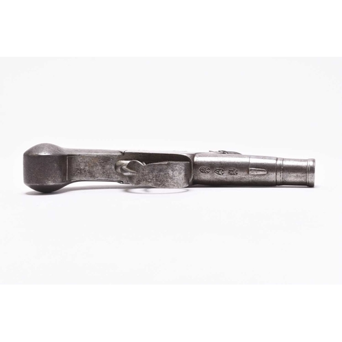 A small English flintlock boxlock pocket pistol by Israel Segalas Jnr ...