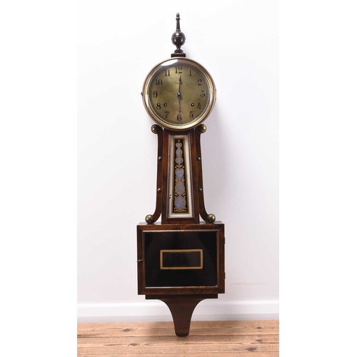 An American Ingram company banjo wall clock Mahogany case, the brass ...
