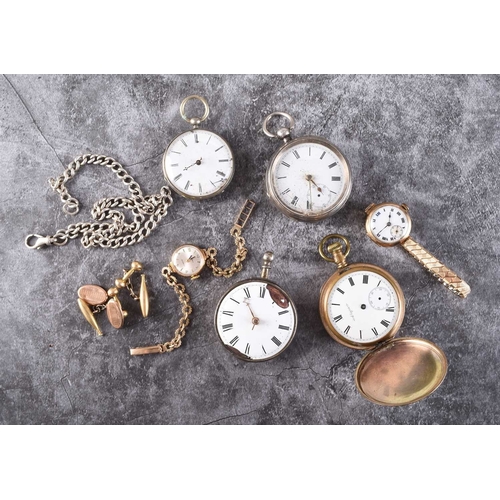 A collection of watches Including: An 18th century silver cased verge ...
