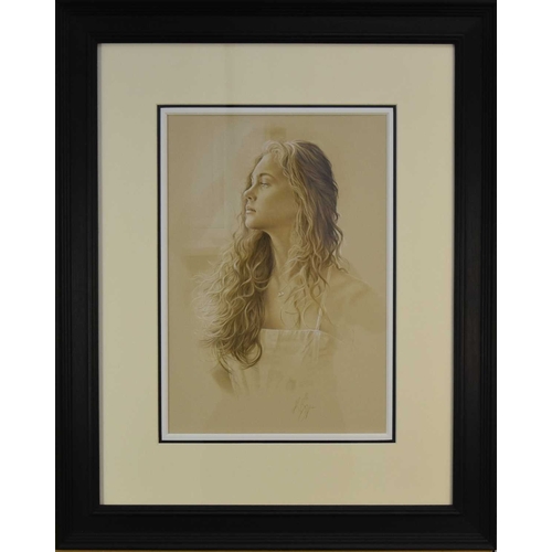 Kay Boyce (British Contemporary) Portrait of a Young Woman, head and ...