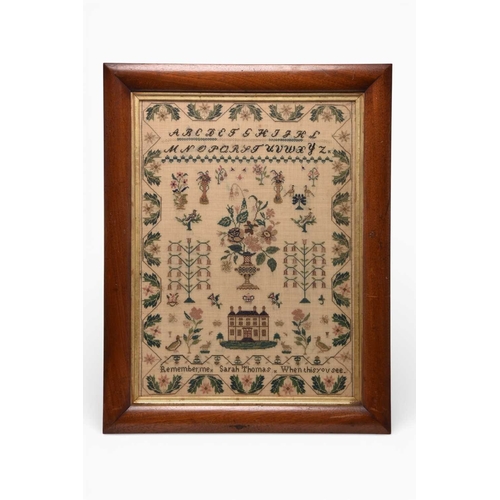 An early Victorian needlework sampler by Sarah Thomas Probably circa ...