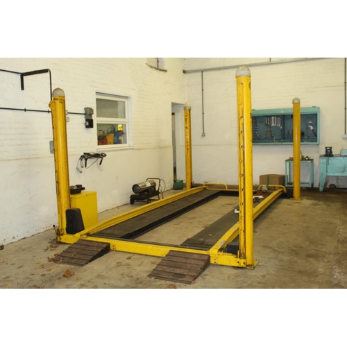 A TI BRADBURY LIFTMASTER MK2 FOUR POST LIFT WITH A THREE TONNE CAPACITY ...