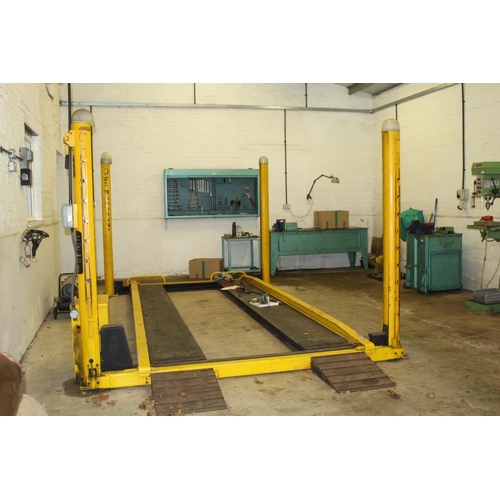 A TI BRADBURY LIFTMASTER MK2 FOUR POST LIFT WITH A THREE TONNE CAPACITY ...