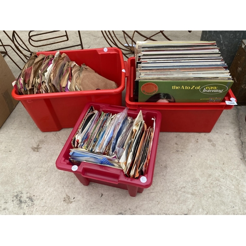 A LARGE ASSORTMENT OF VINTAGE LP RECORDS AND 7" SINGLES