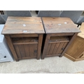 A PAIR OF MODERN PINE BEDSIDE LOCKERS