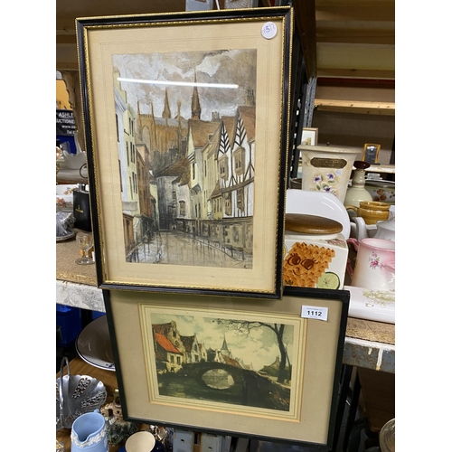 A WATERCOLOUR OF 'YORK MINSTER FROM STONEGATE' SIGNED F. ROBSON AND A ...