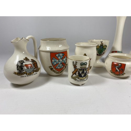 NINE PIECES OF W.H.GOSS CRESTED WARE CHINA