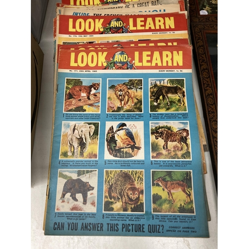 A LARGE QUANTITY OF 1960'S LOOK AND LEARN COMICS PLUS A LICHFIELD BOOK