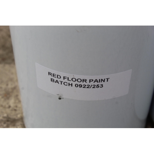 2 TINS OF RED FLOOR PAINT + VAT