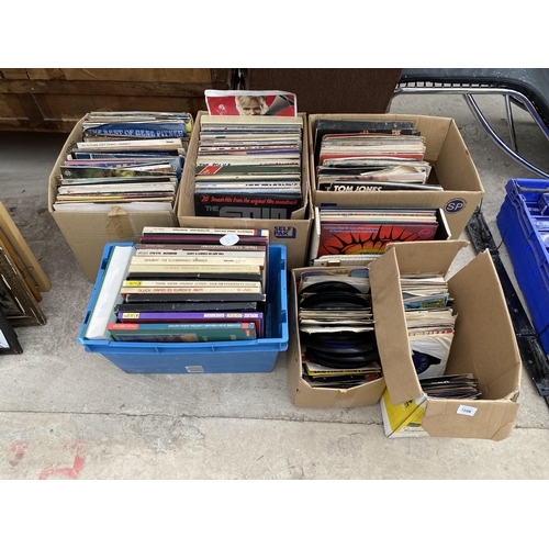 A LARGE ASSORTMENT OF LP RECORDS AND 7" SINGLES ETC
