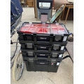 A FOUR TIER TREND STACKING TOOL BOX STORAGE SYSTEM