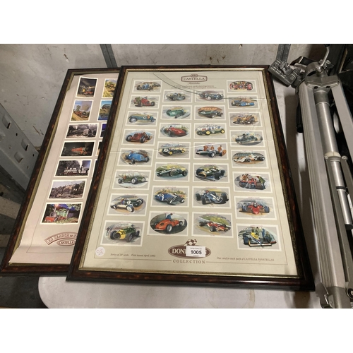 TWO FRAMED COLLECTIONS OF CASTELLA CIGAR CARDS - STEAM TRAINS AND ...