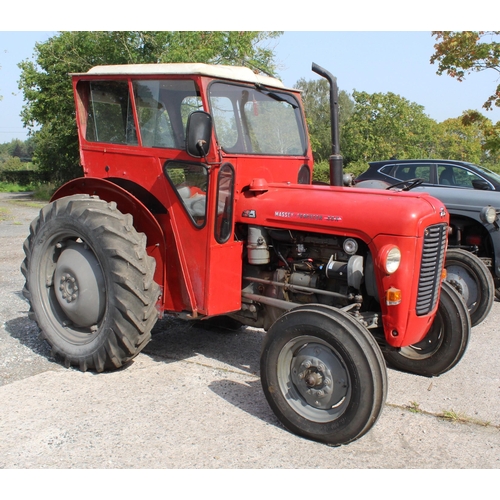 A MASSEY FERGUSON 35X TRACTOR WITH A DUNCAN CAB, REGISTRATION NO. 261 ...