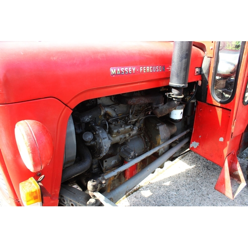 A MASSEY FERGUSON 35X TRACTOR WITH A DUNCAN CAB, REGISTRATION NO. 261 ...