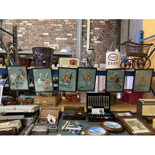 A SET OF SIX FRAMED A.J GOUGH HUNTING PRINTS