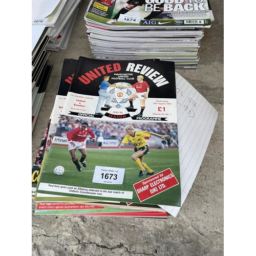 A BELIEVED COMPLETE SET OF MANCHESTER UNITED PROGRAMMES FROM THE 1992 ...