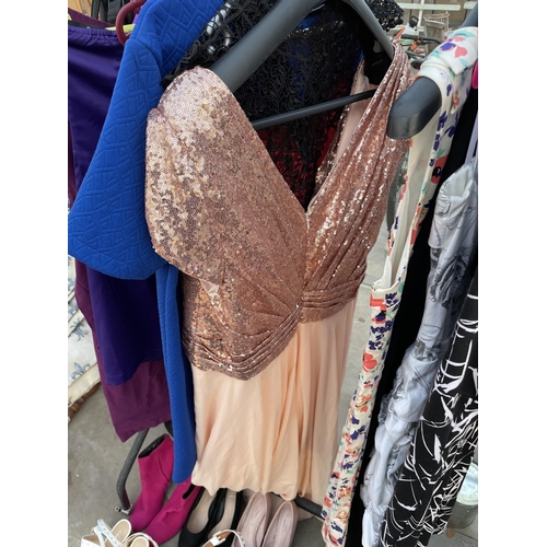 AN ASSORTMENT OF LADIES EVENING DRESSES OF VARIOUS SIZES AND AN ...