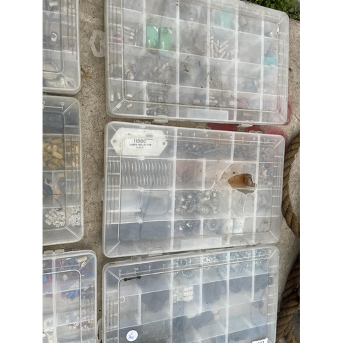 SIX BOXES OF VARIOUS ELECTRICAL HARDWARE