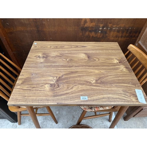 A FORMICA TOP KITCHEN TABLE 30" X 24" BY DINETTE AND A PAIR OF BEECH ...
