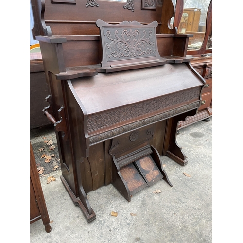 A NEEDHAM OF NEW YORK PEDAL ORGAN WITH MIRROR-BACK