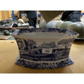 A SPODE 'BLUE ITALIAN' DOUBLE PLANTER, HEIGHT 13CM, WIDTH 26CM