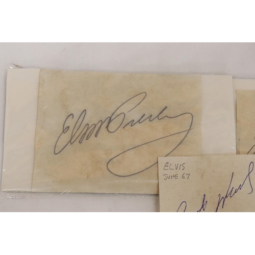 THREE ELVIS PRESLEY AUTOGRAPHS, ONE PURCHASED FROM SONNY WEST, ELVIS ...