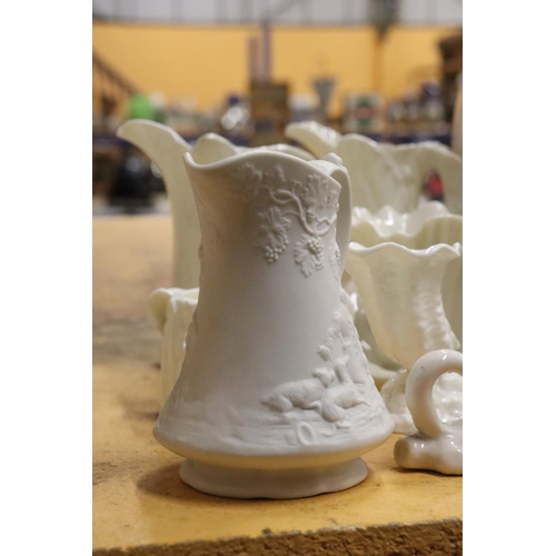 FOUR PIECES OF VINTAGE WHITE ROYAL WORCESTER LEAF DESIGN, PORTMEIRION ...