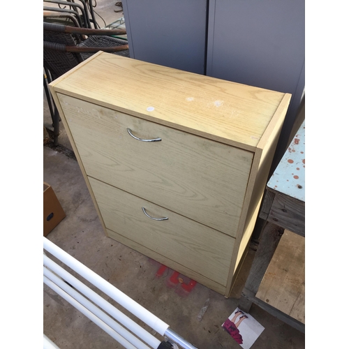 TWO VARIOUS SHOE RACKS AND A TWO RUNG STEP LADDER